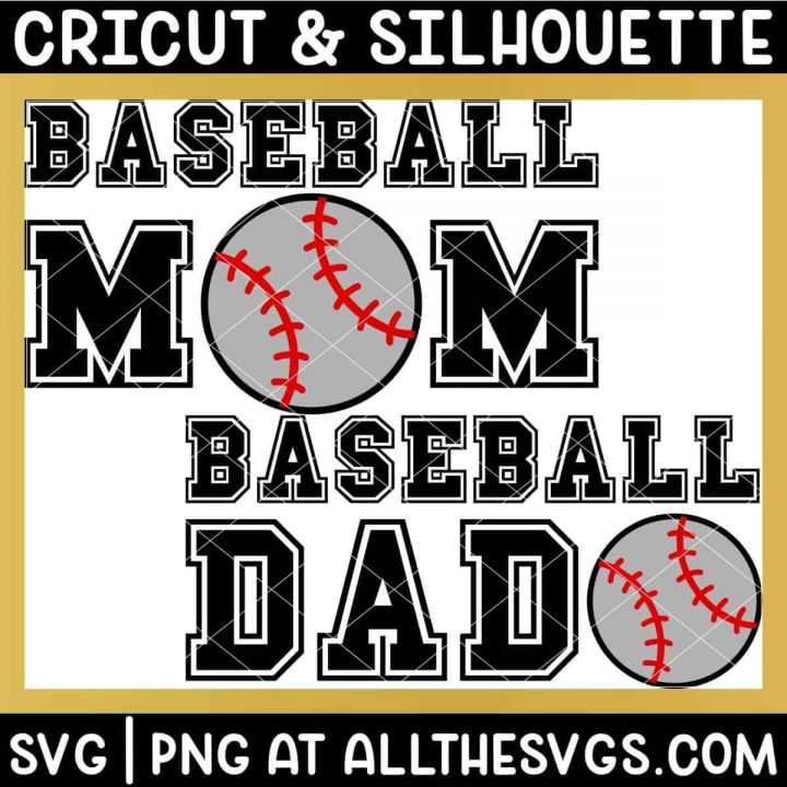 FREE Baseball Mom Dad SVG File [No Sign Up to Download!]