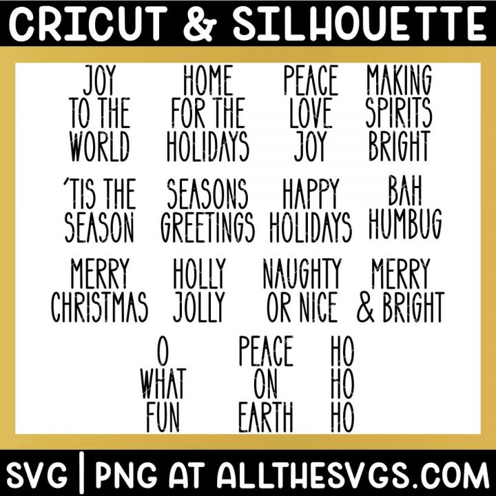 FREE Rae Dunn Christmas Sayings SVG Files [No Sign Up to Download!]