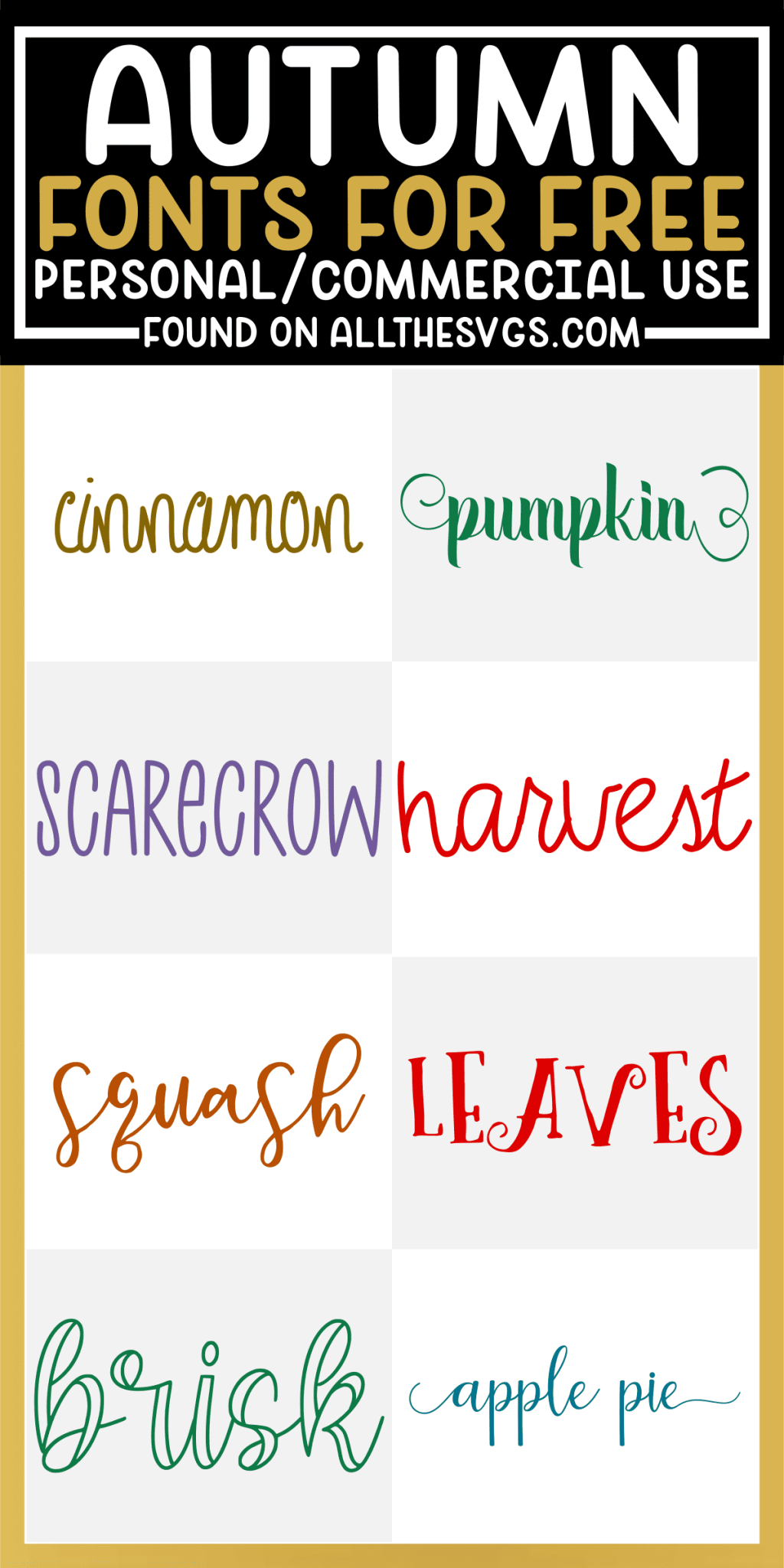 FUN & FREE Autumn Fall Fonts [Commercial Use Included!]