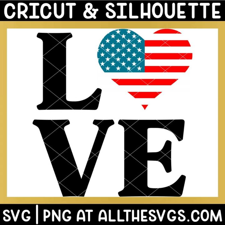 FREE Patriotic Love Square SVG Files [No Sign Up to Download!]